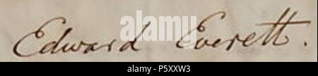 Edward Everett with signature Stock Photo - Alamy