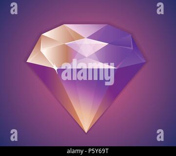 Vector 3d Realistic Transparent Gemstone, Diamond, Crystal, Rhinestone ...