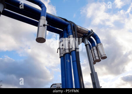 Ground water management pipes and construction site of the major ...