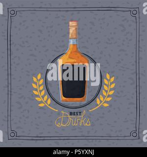 best drink bottle liquor frame Stock Vector Image & Art - Alamy