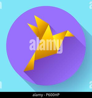 Paper origami shape - bird, Crane. The Japanese art of folding paper ...