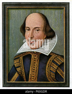 WILLIAM SHAKESPEARE in the Martin Droeshout engraving used in the Stock ...