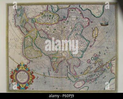 'Atlas of Gerardus Mercator', 1595, map of the Arctic to the North Pole ...