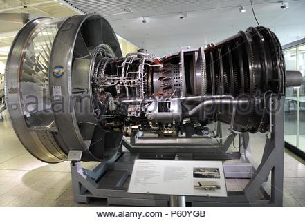 Pratt & Whitney JT9D Turbofan engine cross-section Stock Photo ...