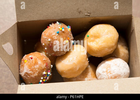 A box of Timbits served in Canada. The glazed, bite-sized pieces of ...