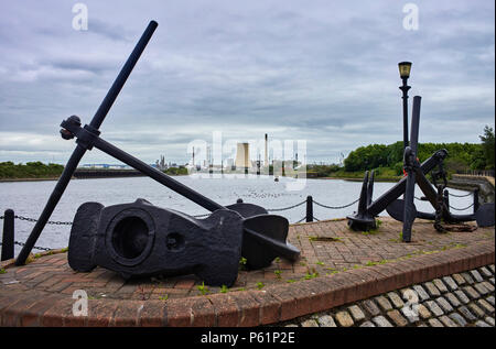 Manchester Ship Canal, and Stanlow oil refrinery, Ellesmere Port, North ...