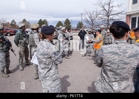 90th Security Forces Group Airmen stand at attention during the 90 MW ...