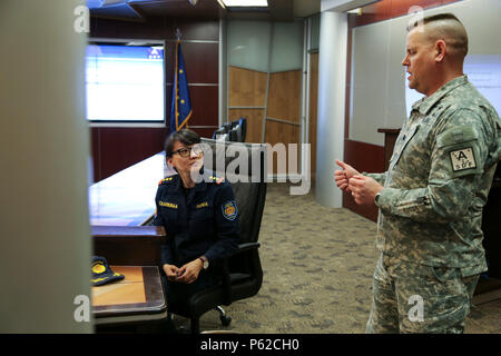Alaska State Defense Force Lt. Col. (AK) John James, right, director of ...
