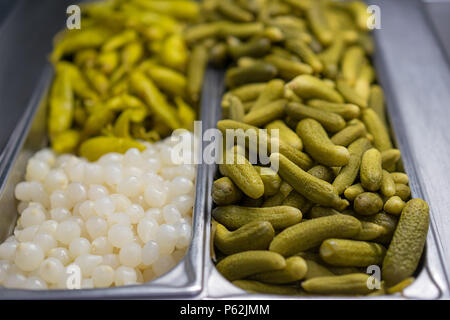 Pickles as background. Green pickle texture pattern. Pickled cucumber ...