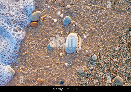 Naturally rounded gravel at sea shore, nature sea background texture ...