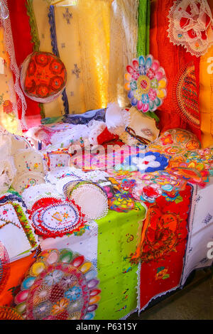 Display of nanduti at the street market in Asuncion, Paraguay. Nanduti ...