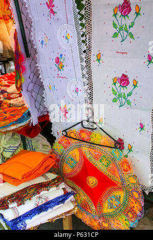 Display of nanduti at the street market in Asuncion, Paraguay. Nanduti ...