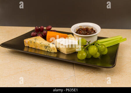 Cheeseboard, platter, cheese, red Leicester, stilton, cheddar ...