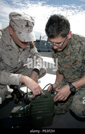 A U.S. Marine radio operator with Charlie Company, 1st Battalion, 8th ...