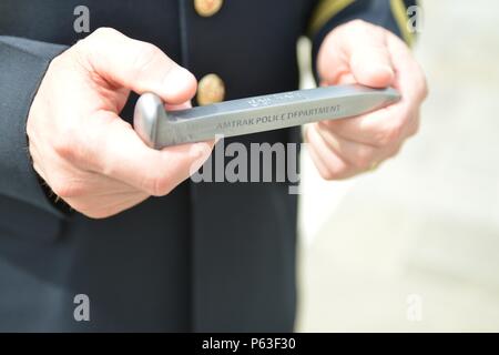 Polly Hanson, chief of police, Amtrak Police Department lays a wreath ...