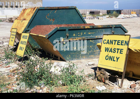 Waste skips on site with sorted types of waste Stock Photo: 210294150 ...