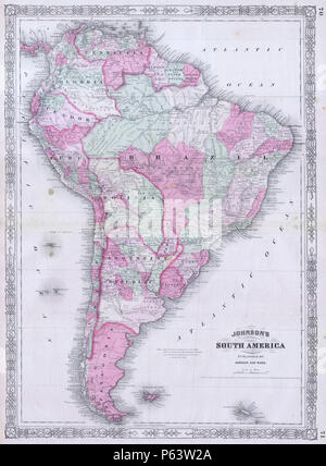 Johnson's 1863 map of South America offers a detailed look at the ...