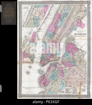 This 1867 Colton Pocket Map of New York City and Brooklyn offers a ...