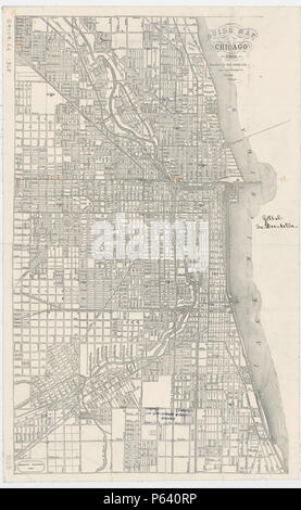 1868 Shober's Guide map of Chicago Stock Photo - Alamy