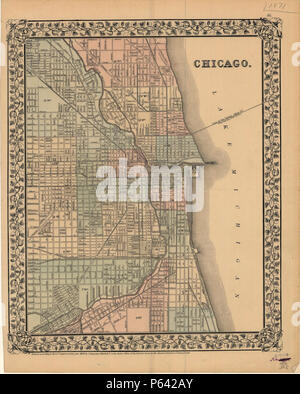 1870 Chicago map by Mitchell Stock Photo - Alamy