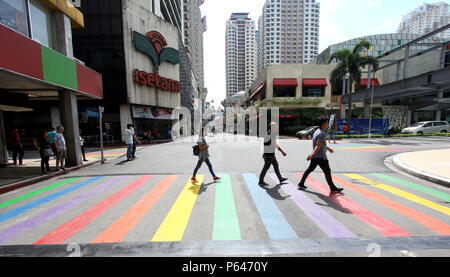 Road sign in the Philippines - Pedestrian Crossing Prohibition (Use ...