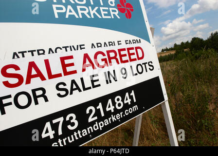 Sale agreed sign for land lots, UK Stock Photo - Alamy