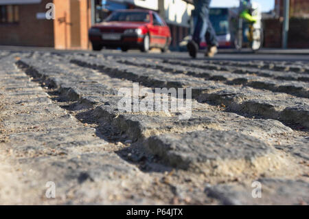 Traffic calming and safety features on pedestrian crossing to reduce ...