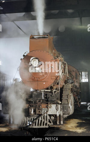 China Railways JS Class 2-8-2 under assembly in the erecting shop at ...