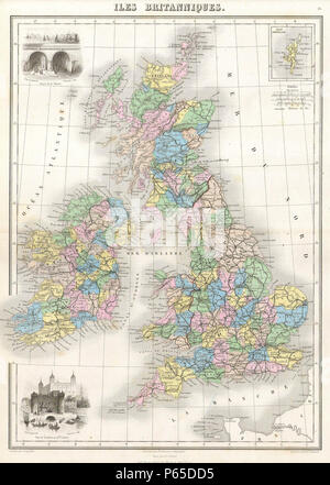 This 1878 map of the British Isles by Migeon provides a detailed ...