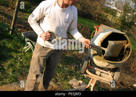 Man Making Cement Stock Photo - Alamy