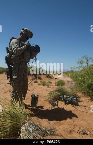 A soldier assigned to the Alpha Company, 40th Brigade Engineer ...