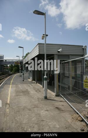 General platform view at Smitham station, Greater London, showing ...