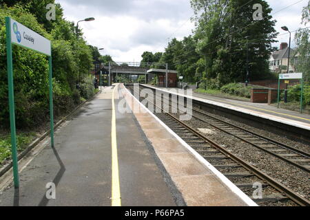 General view of the platforms at Coseley station, West Midlands. 2007 ...
