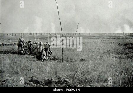 battalion approaching the front, northern France, France, First World ...