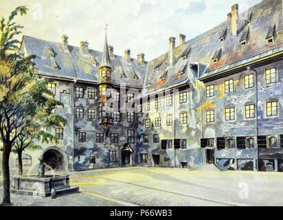 Painting by Adolf Hitler painted in Munich just before World War One ...