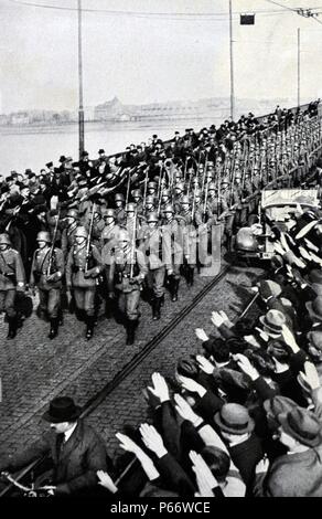 German Soldiers In 1936 In Military Vehicles Stock Photo - Alamy