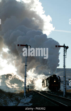 A pair of QJ Class 2-10-2s in the steam testing shed at Datong ...