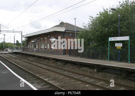 Station building and platform at Tipton station, West Midlands. 2007 ...
