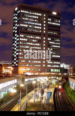 A Silverlink Metro service on approach to Gunnersby Station on the ...