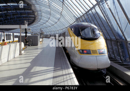 Eurostar high speed train at Waterloo International Station London ...