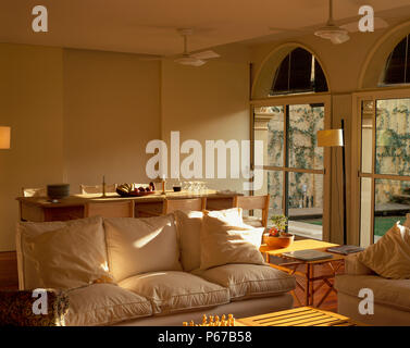 View of a house with adjoined dining room and living room Stock Photo ...