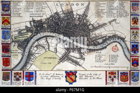 Map Of England 1607 Stock Photo - Alamy