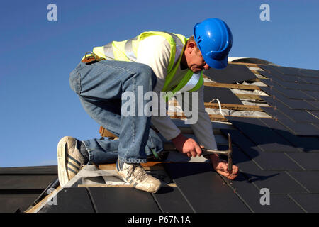 Roofing in progress on a development site Stock Photo - Alamy