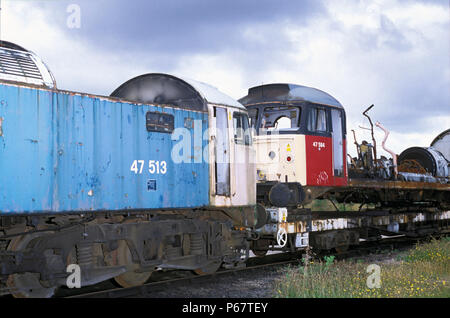 Scrapped diesel locomotives awaiting disposal. C2002 Stock Photo - Alamy