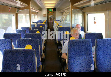 Seats on standard class carriage of a Virgin Class 221 "Super Voyager ...