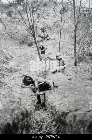 French sappers (laying explosive charges) during world war one Stock ...