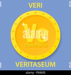 Veritasium Coin cryptocurrency blockchain icon. Virtual electronic ...
