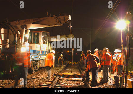 Tracklifting gets under way. July 2005 Stock Photo - Alamy
