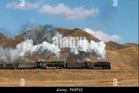 QJ Class 2-10-2s in the erecting shop at Datong Locomotive Works, Inner ...