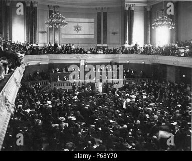 First Zionist Congress in Basle 1896. Theodore Herzl appears at the ...